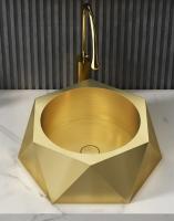 China Diamond Shaped 304 Stainless Steel Vessel Sinks For Bathroom Counter for sale