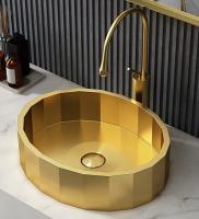 China Oval Shaped Stainless Steel Vessel Bathroom Sinks With Matte Black Matte Grey Color for sale