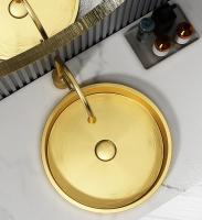 China Bathroom Top Mount Vessel Sink Bowl Round Shape With Satin Brushed Finish for sale