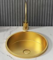 China Bathroom Top Mount Vessel Sink Bowl Round Shape With Satin Brushed Finish for sale