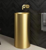 China OEM 304 Stainless Steel Pedestal Sink Circular Column Shape Floor Standing for sale