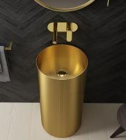 China Luxury Metal Sink Pedestal , Freestanding Pedestal Basin Stainless Steel 304 Material for sale
