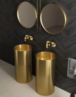 China Luxury Metal Sink Pedestal , Freestanding Pedestal Basin Stainless Steel 304 Material for sale