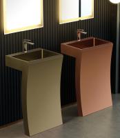 China Modern Vanity Stainless Steel Pedestal Sink Floor Standing 7 Shape for sale