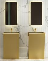 China Modern Vanity Stainless Steel Pedestal Sink Floor Standing 7 Shape for sale