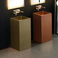 China Modern Column Square Pedestal Bathroom Sink Floor Standing SUS304 Material for sale