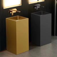 China Modern Column Square Pedestal Bathroom Sink Floor Standing SUS304 Material for sale