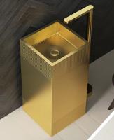 China Matte Finished Stainless Steel Pedestal Sink SUS304 Material For Bathroom for sale