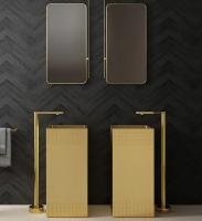 China Matte Finished Stainless Steel Pedestal Sink SUS304 Material For Bathroom for sale