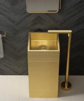 China Matte Finished Stainless Steel Pedestal Sink SUS304 Material For Bathroom for sale