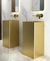 China Square Column Stainless Steel Pedestal Sink Washbasin Floor Standing Type for sale