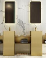 China Stainless Steel 304 Bathroom Standing Sink , Square Column Pedestal Wash Basin for sale