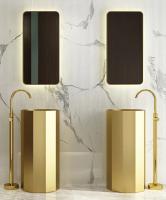 China Round Column 304 Stainless Steel Pedestal Sink ODM With Nano Coating for sale