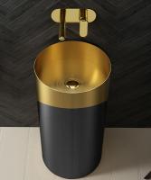 China Multi Color Freestanding Stainless Steel Pedestal Sink SUS304 Material Luxury Style for sale