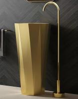 China 304 Stainless Steel Column Pedestal Sink For Hotel Clubhouse Bathroom for sale