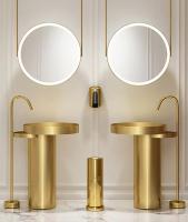 China Bathroom 304 Stainless Steel Pedestal Sink Freestanding Splash Proof for sale
