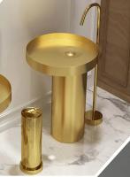 China Bathroom 304 Stainless Steel Pedestal Sink Freestanding Splash Proof for sale