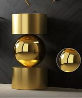 China Cylindrical Bathroom Freestanding Basin Modern Style Brushed Gold Color for sale
