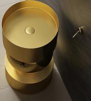 China Cylindrical Bathroom Freestanding Basin Modern Style Brushed Gold Color for sale
