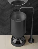 China High Arc Free Standing Stainless Steel Pedestal Sink With PVD Nano Tech Coating for sale