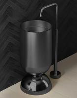 China High Arc Free Standing Stainless Steel Pedestal Sink With PVD Nano Tech Coating for sale
