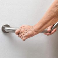 China Wall Mounted Angled Shower Grab Bar With Mirror Polishing Stainless Steel 304 Material for sale