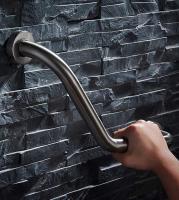China Wall Mounted Angled Shower Grab Bar With Mirror Polishing Stainless Steel 304 Material for sale