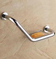 China 135 Degree Angled Bathroom Safety Handles Grab Bar With Matte Black Finish for sale