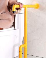 China T Shaped Bathroom Toilet Grab Bars With Non Slip Particles Luminous Circles for sale
