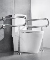 China Rust Proof U Shaped Floor Mounted Grab Bars With Polished Chrome Brushed Nickel for sale