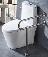 China Rust Proof U Shaped Floor Mounted Grab Bars With Polished Chrome Brushed Nickel for sale