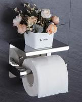 China Stainless Steel 304 Toilet Tissue Dispensers , Toilet Paper Holder With Shelf OEM for sale