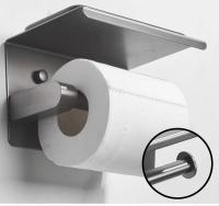 China Stainless Steel 304 Toilet Tissue Dispensers , Toilet Paper Holder With Shelf OEM for sale