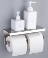China Double Roll Stainless Steel Toilet Paper Dispenser With Brushed Nickel Matte Black Color for sale