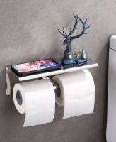 China Double Roll Stainless Steel Toilet Paper Dispenser With Brushed Nickel Matte Black Color for sale