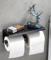 China Double Roll Stainless Steel Toilet Paper Dispenser With Brushed Nickel Matte Black Color for sale