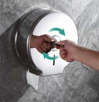 China 9 Inch Stainless Steel Toilet Paper Dispenser Wall Mounted Round Shape for sale