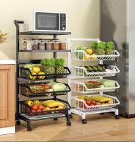 China Multi Layer Freestanding Kitchen Rack 150lbs Floor Standing Vegetable Shelves for sale