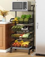 China Multi Layer Freestanding Kitchen Rack 150lbs Floor Standing Vegetable Shelves for sale