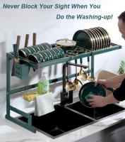 China Green Gold Over The Sink Drying Rack Stainless Steel Material 850mm Width for sale