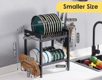 China 2 Layers Countertop Kitchen Rack Stainless Steel OEM 39cm Height For Tableware Drying for sale