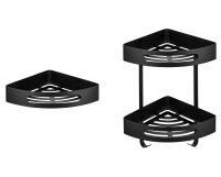 China SUS304 Wall Mounted Bathroom Corner Shelf Rustproof With Matte Black Baking Paint Finish for sale