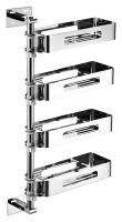 China 4 Tiers Adjustable Wall Mounted Kitchen Shelf With Mirror Polishing Finish for sale