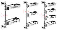 China 4 Tiers Adjustable Wall Mounted Kitchen Shelf With Mirror Polishing Finish for sale