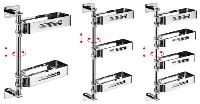 China 4 Tiers Adjustable Wall Mounted Kitchen Shelf With Mirror Polishing Finish for sale