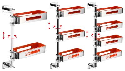China Multilayer Rotating Wall Mounted Kitchen Shelf SUS304 Stainless Steel Material for sale