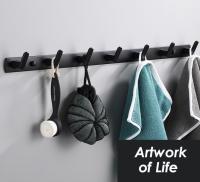 China Matt Black Stainless Steel Robe Hooks Multifunctional For Coat Hat Clothes for sale