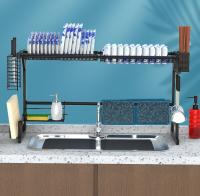 China Dish Drying Kitchen Dish Rack Over Sink 650mm Width 480mm Height Multifunctional for sale