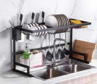 China Width 33 Inch OEM Stainless Steel Kitchen Rack Over Sink 520mm Height for sale