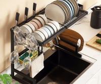 China Dish Drying Stainless Steel Over The Sink Drying Rack OEM 65cm Width For Kitchenware for sale